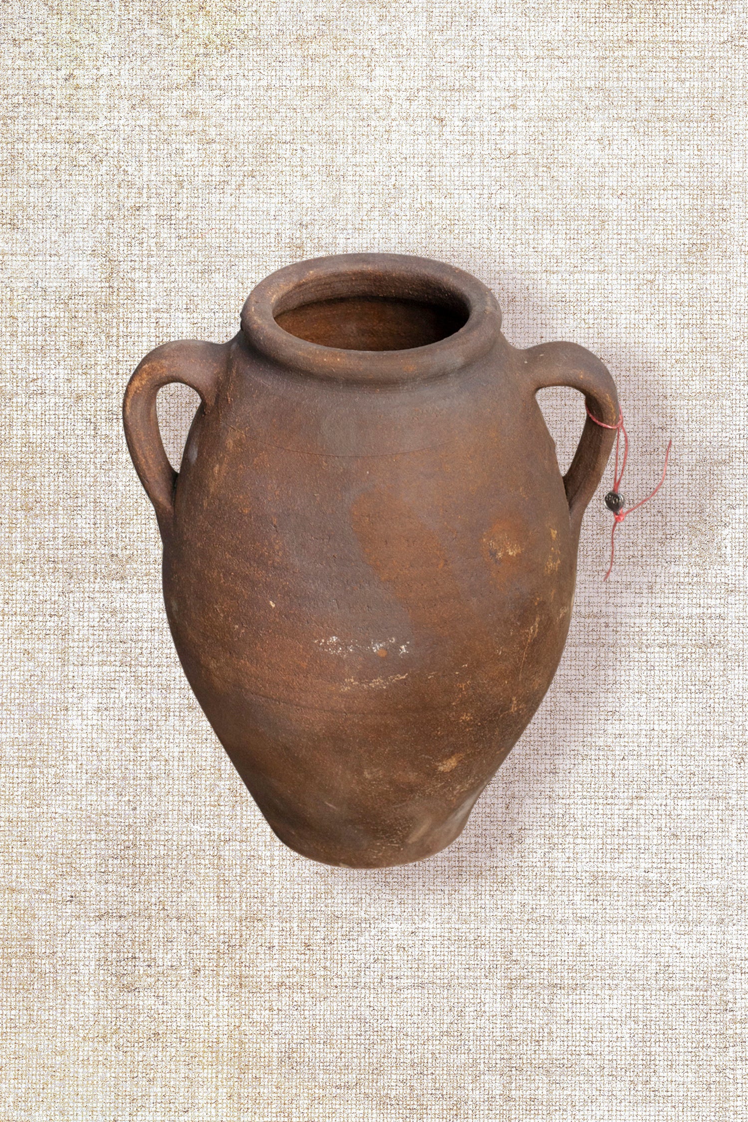 Two handles rustic brown vase - Small 202
